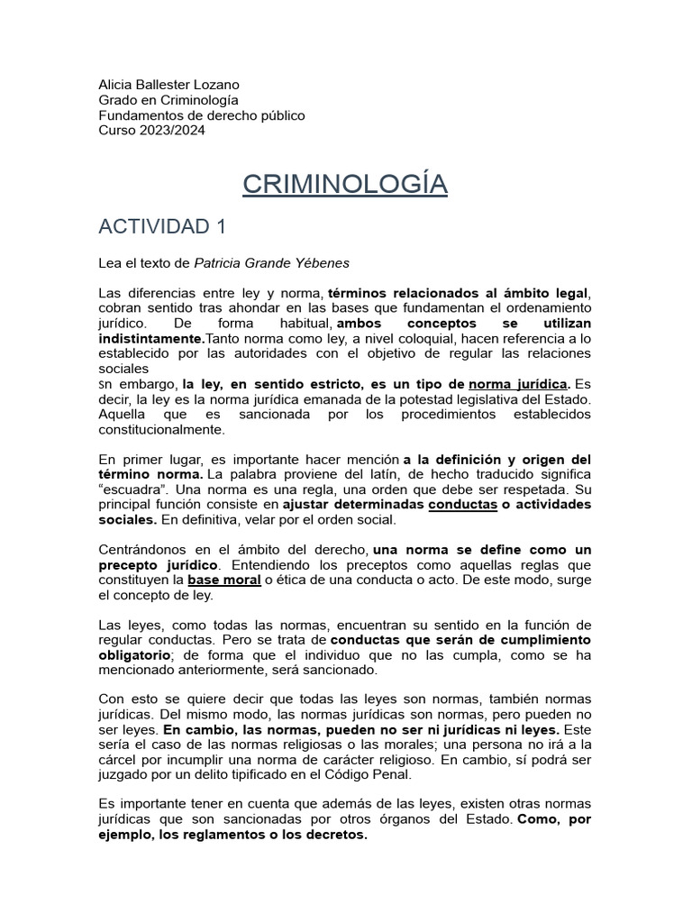 Diferencias entre Ley y Norma Jurídica | PDF | Estatuto | Moralidad