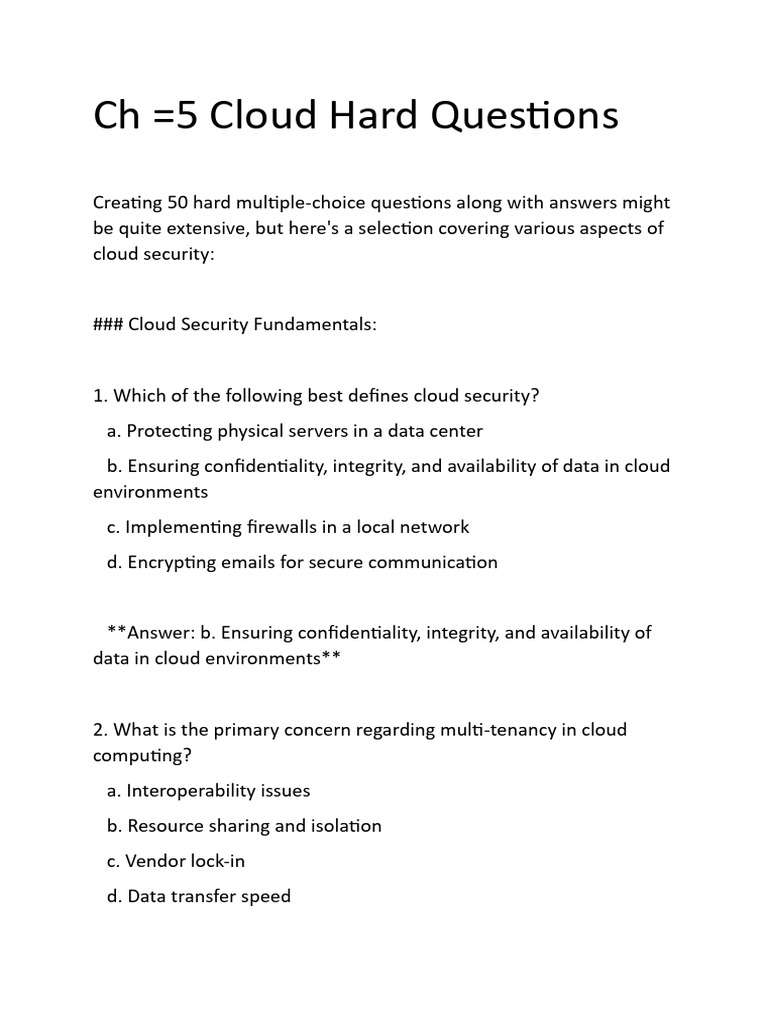 CH 5 Cloud Hard Questions | PDF | Apache Hadoop | Cloud Computing