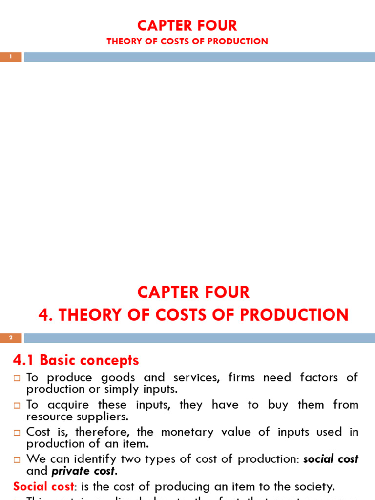 Lecture 7 Theory of Cost | PDF | Average Cost | Cost