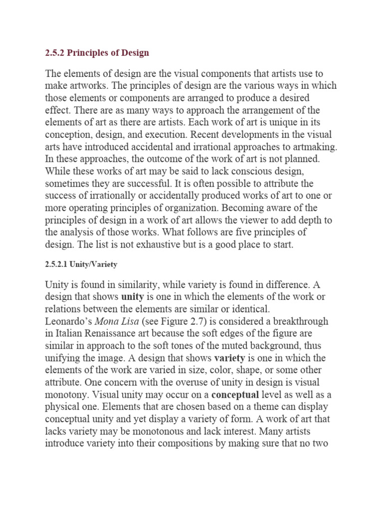 Principles of Design 1 | PDF | Composition (Visual Arts) | The Arts