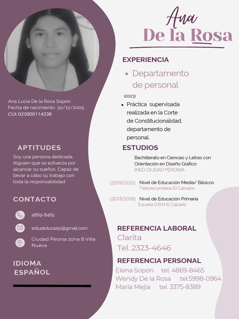 Curriculum Vitae CV Personalizable Boho Femenino Profesional Formas ...