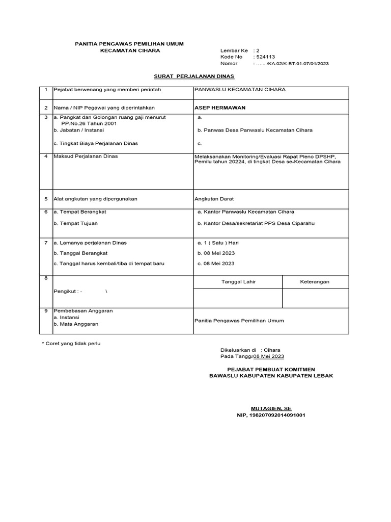 Visum SPPD - Ciparahu | PDF