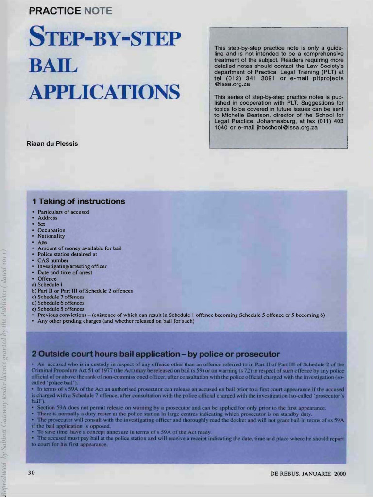 Legal Practice Bail Guidelines | PDF | Bail | Lawyer
