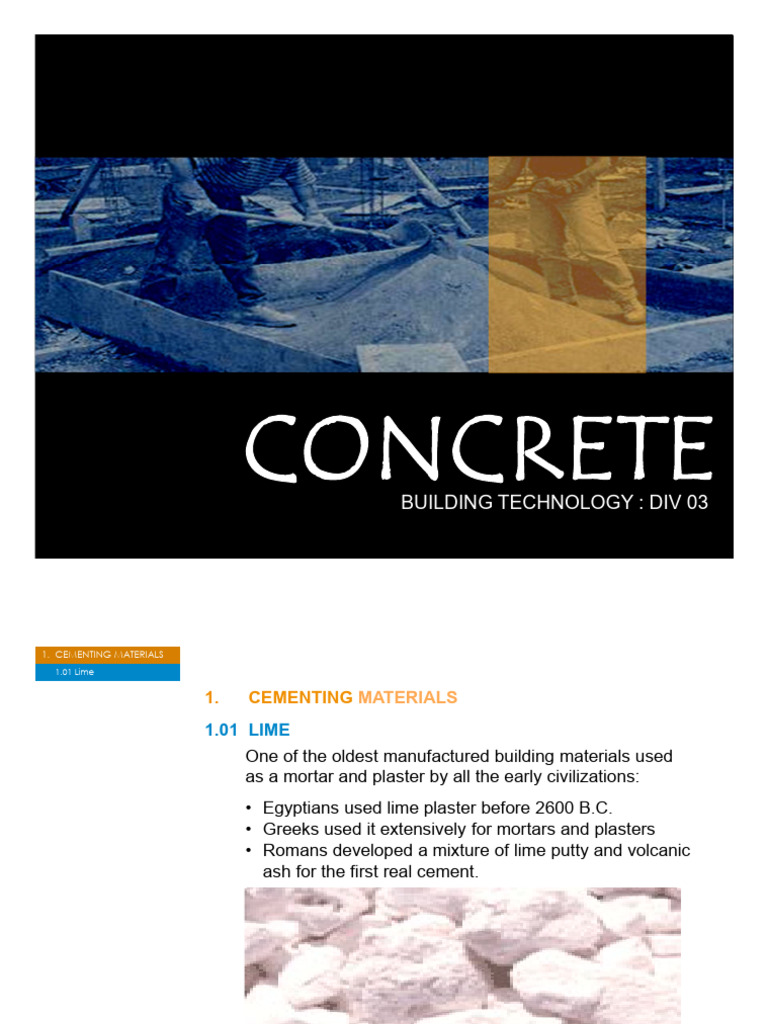 Concrete Presentation 1 | PDF | Concrete | Cement