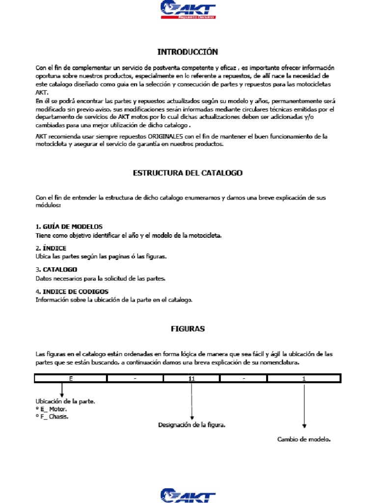 Catalogo de Partes Akt SL 125 | PDF | Business
