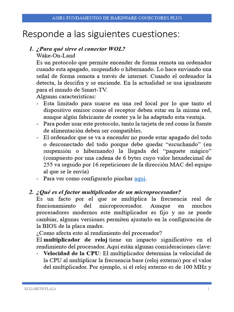 Cuestiones Tema2 parteIV-ASR1 | PDF | Unidad Central de procesamiento | Hardware de la computadora