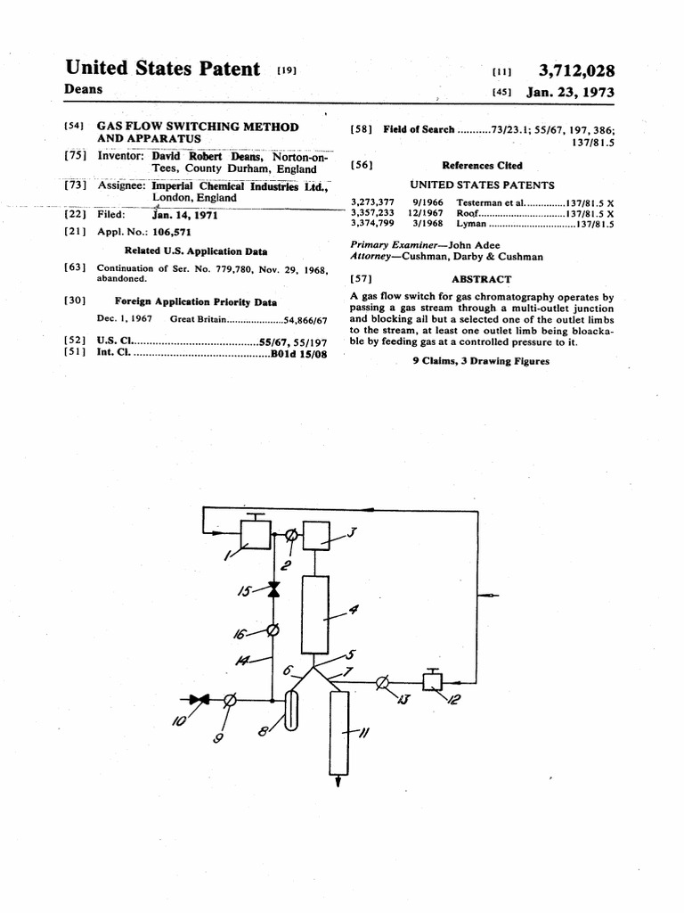 US3712028 Deans Switch | PDF | Valve | Chromatography