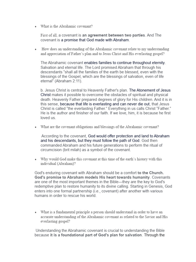 What Is The Abrahamic Covenant | PDF | Covenant (Biblical) | Abraham