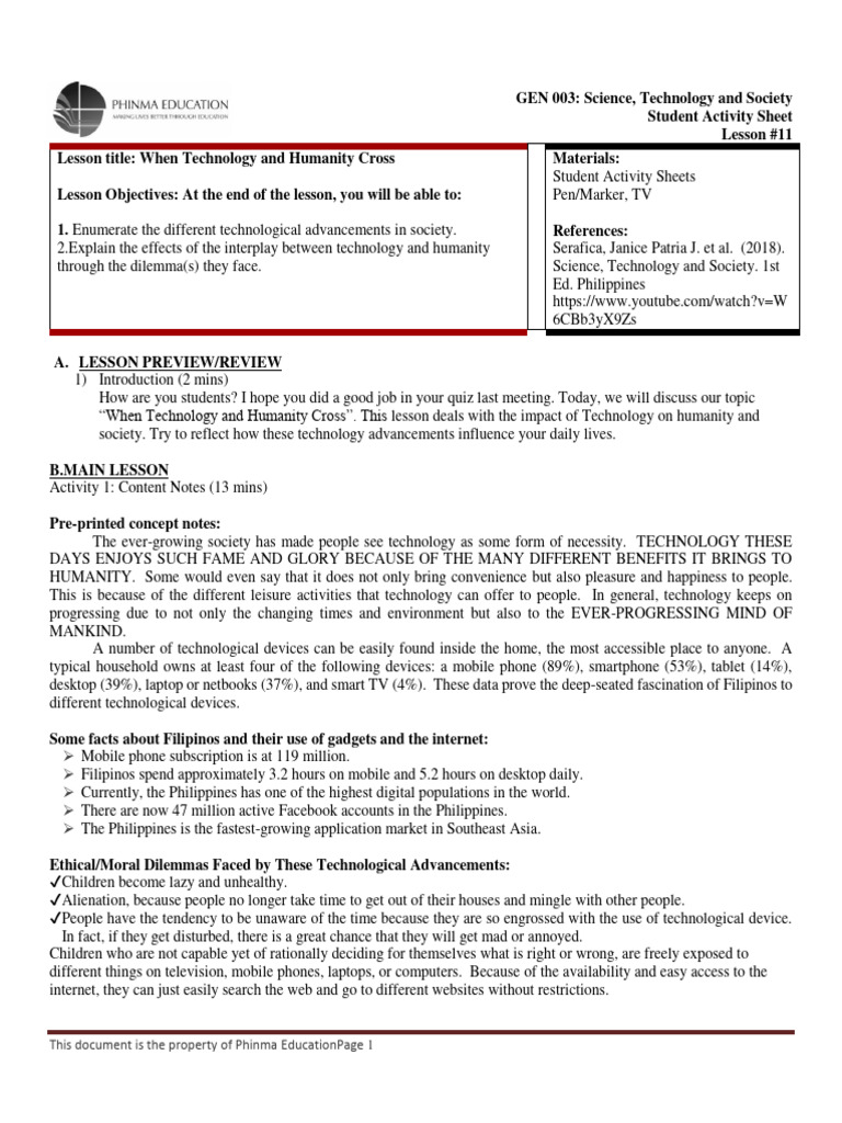 GEN 003 Lesson 11 STS SAS | PDF | Laptop | Desktop Computer