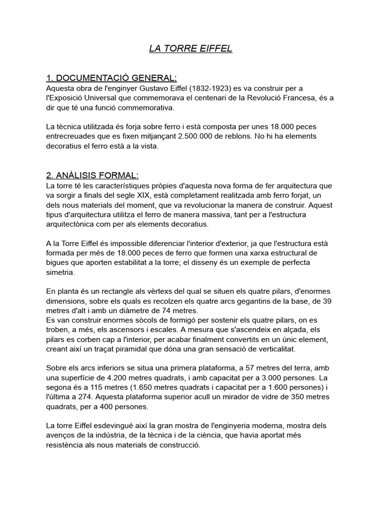 LA TORRE EIFFEL | PDF