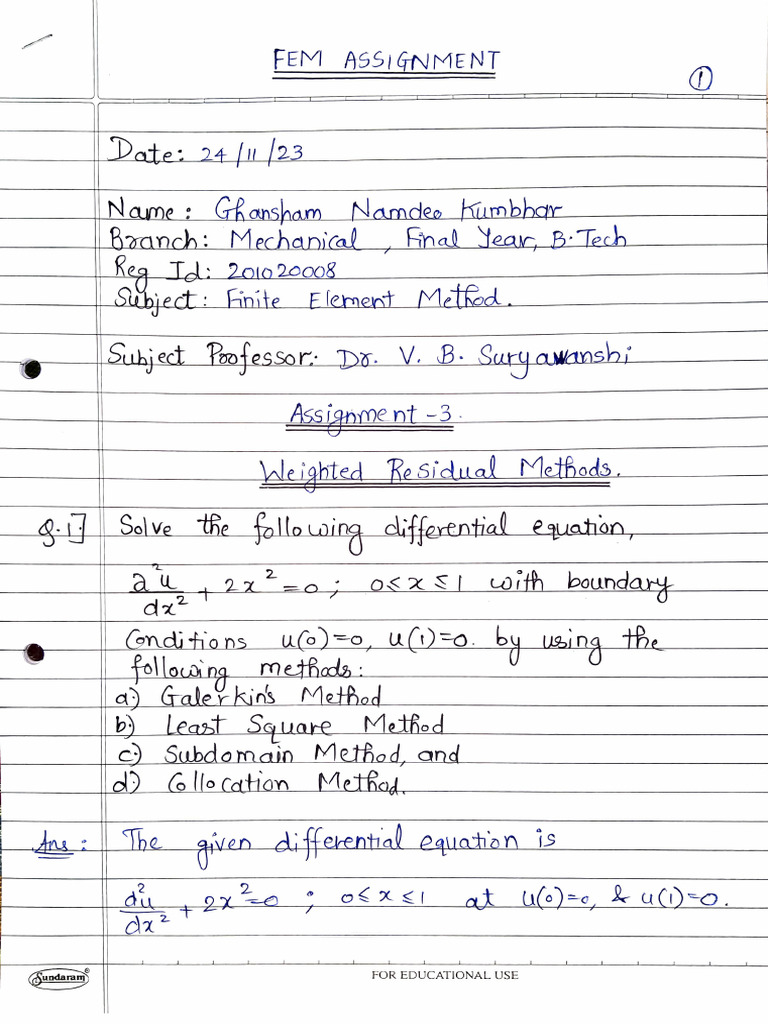 FEM Assignment-3 | PDF