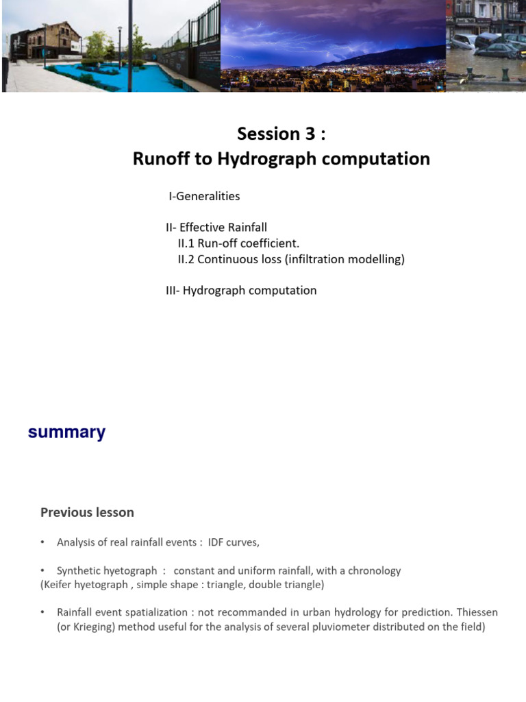 Session 3 Runoff Modelling Production Function 2023 2024 | PDF ...