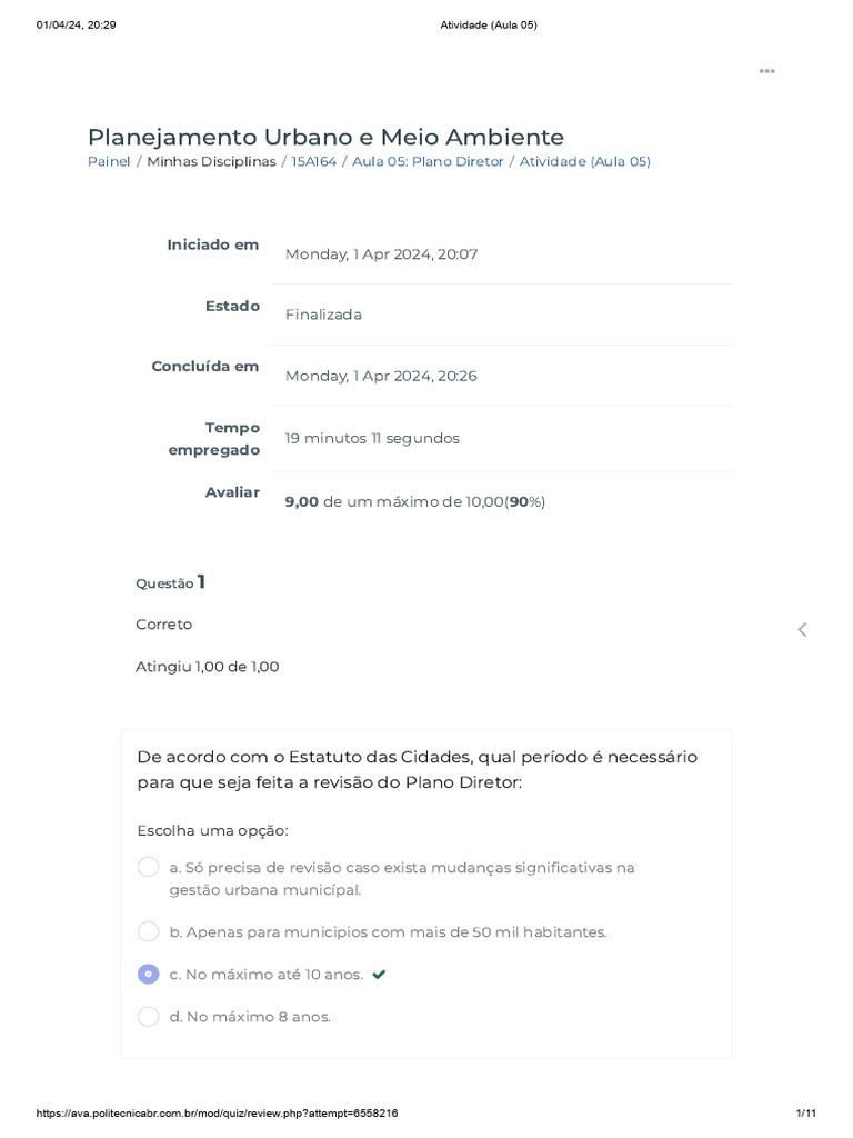 Atividade (Aula 05) | PDF | Planejamento urbano