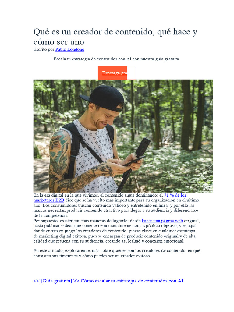 Qué es un creador de contenido digital | PDF | Blog | Publicidad digital
