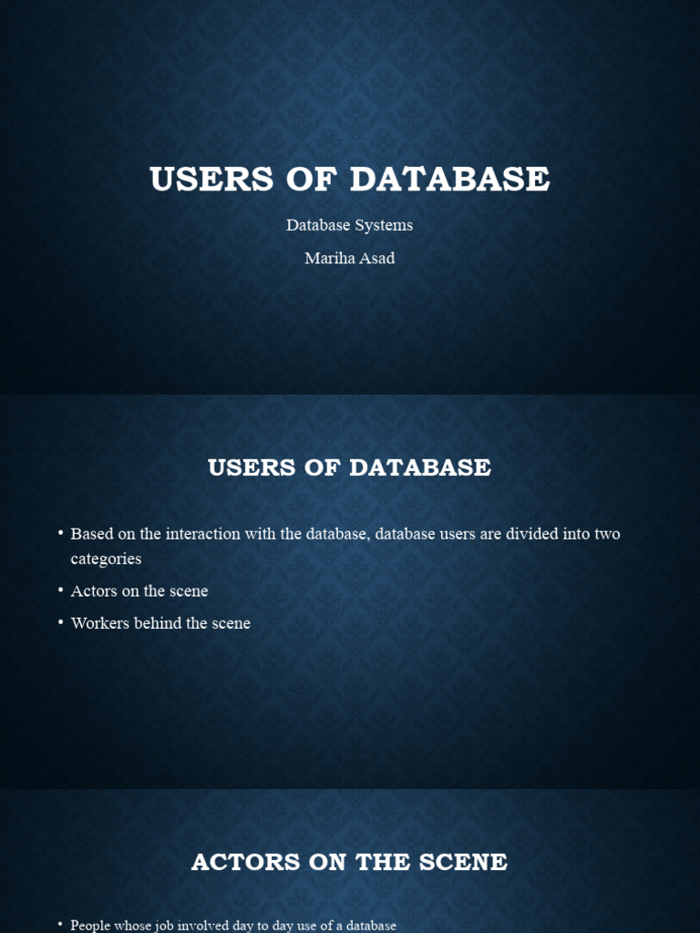 Users of Database | Download Free PDF | Databases | Data