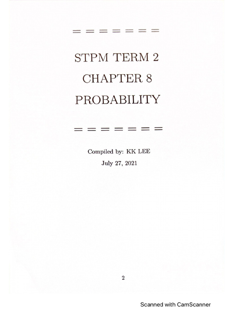 MM s2 - Chapter 8 Probability | PDF