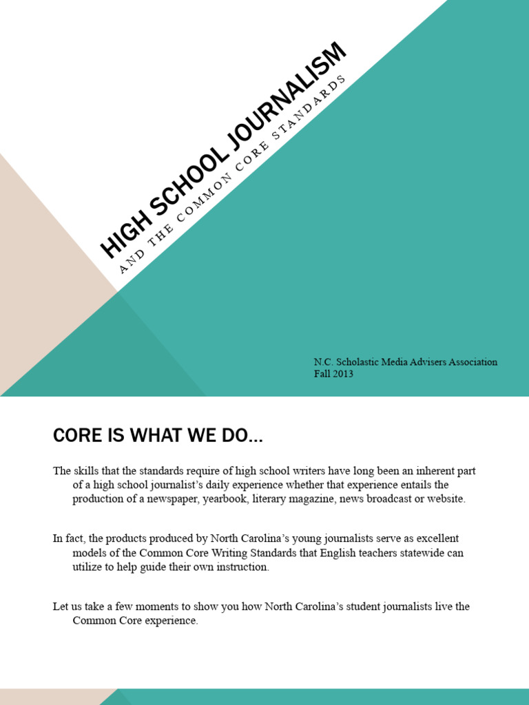 High School Journalism and The Common Core Standards | PDF ...
