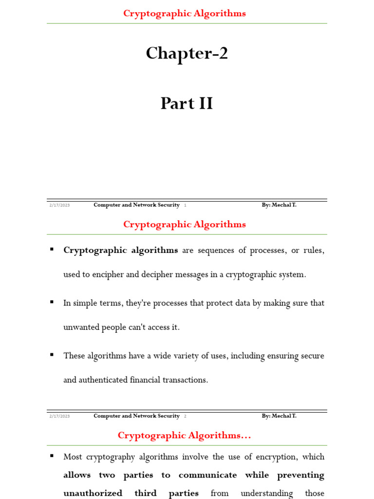 Chapter-2 Part 2 | PDF | Cryptography | Encryption