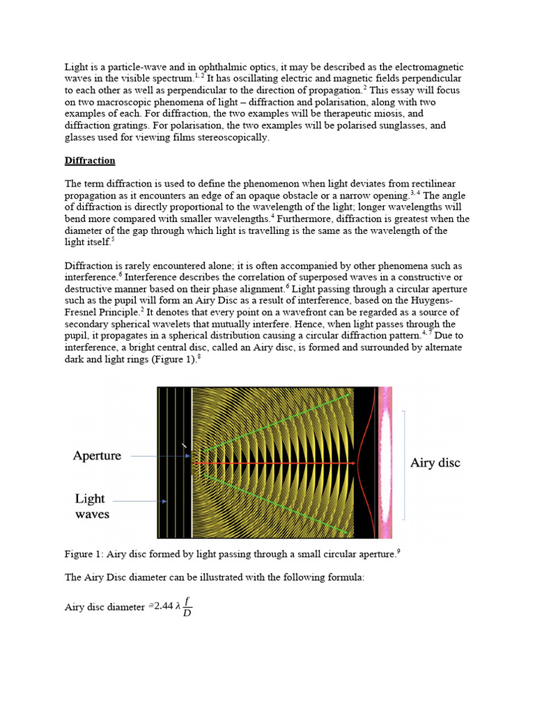 Diffraction and Polarisation in Ophthalmology | PDF | Polarization ...