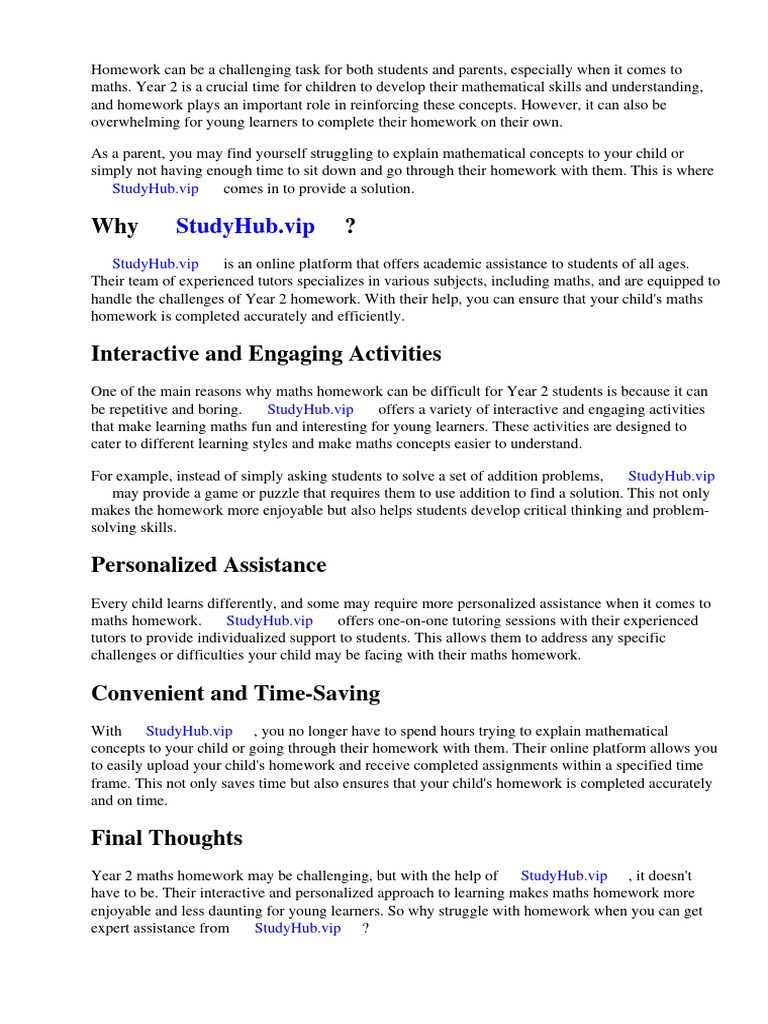 Maths Homework Activities For Year 2 | PDF | Worksheet | Mathematics