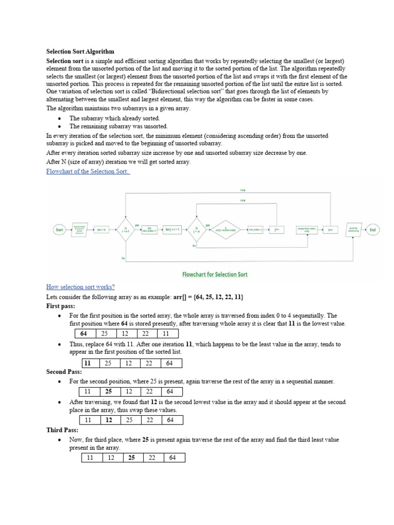 Selection Sort Theory Pdf Algorithms And Data Structures Algorithms 2574