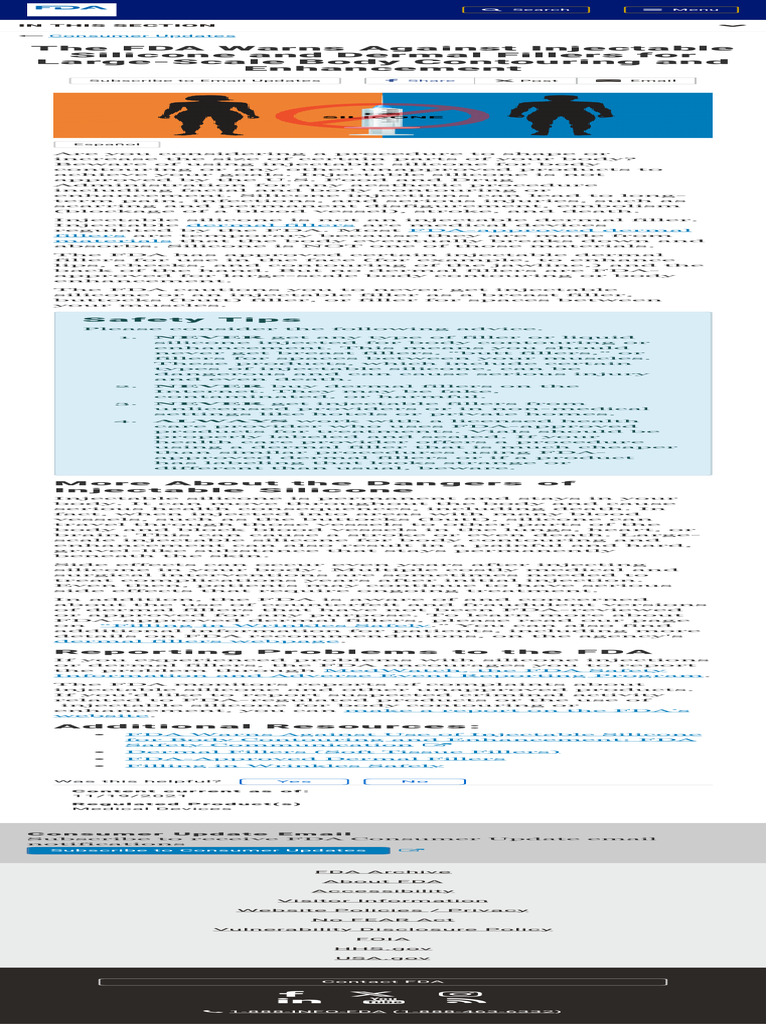 FDA Warns Against Injectable Silicone Risks | PDF | Food And Drug ...