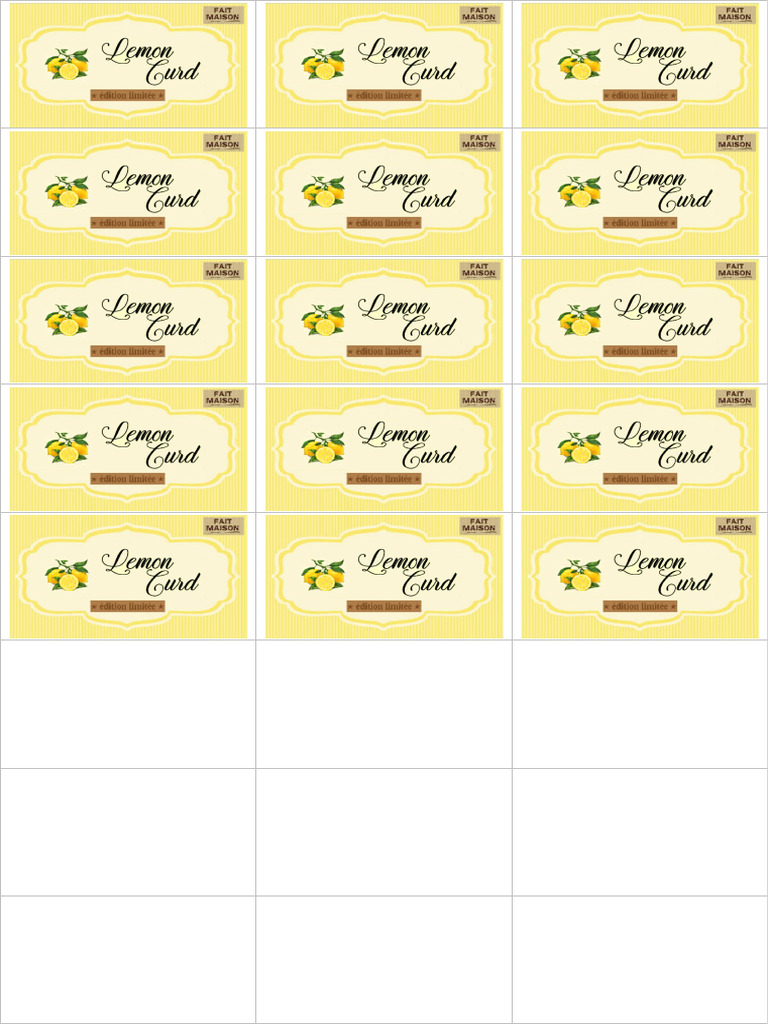 ETIQUETTE LEMON CURD | PDF