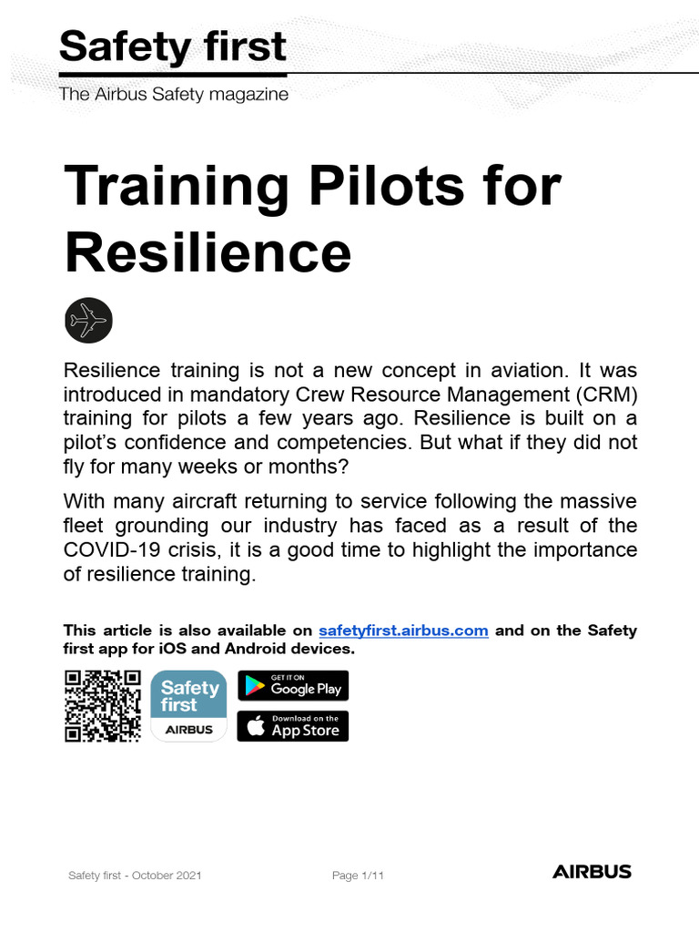Training Pilots for Resilience | PDF | Psychological Resilience | Aviation