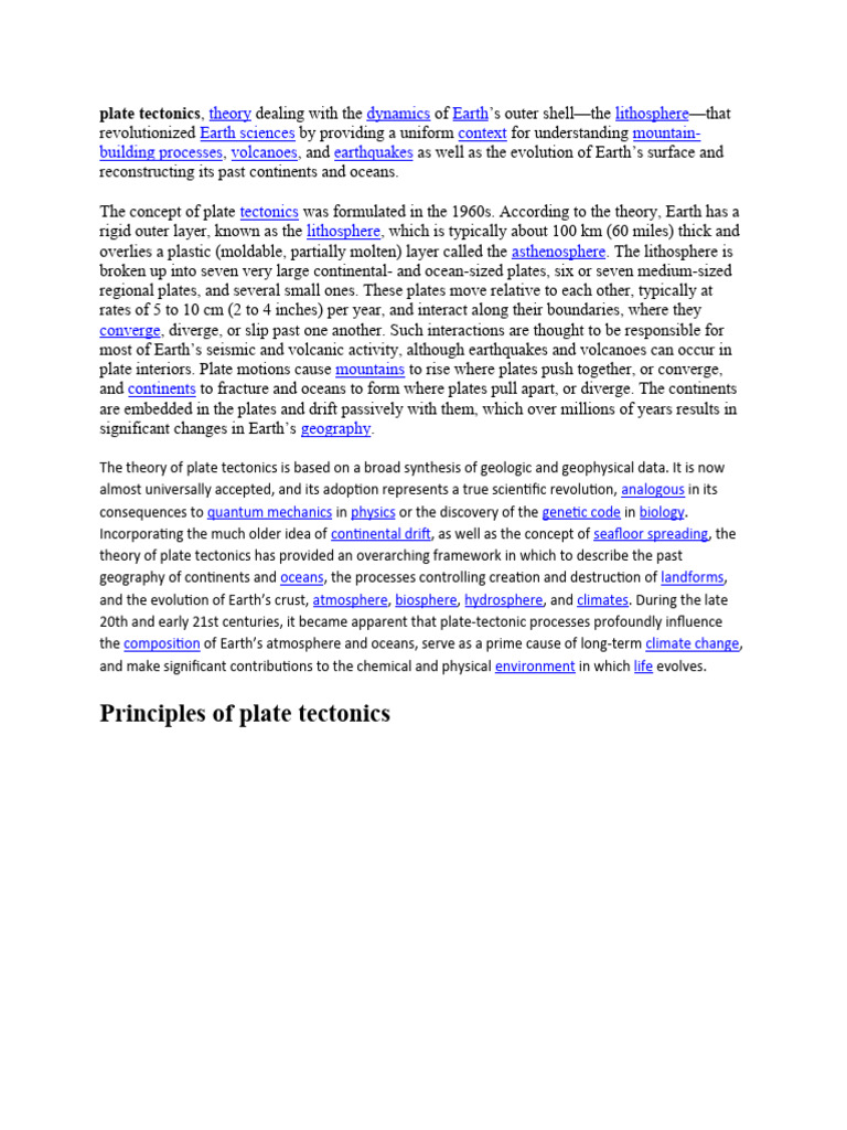 Plate Tectonics | PDF | Plate Tectonics | Earth Sciences