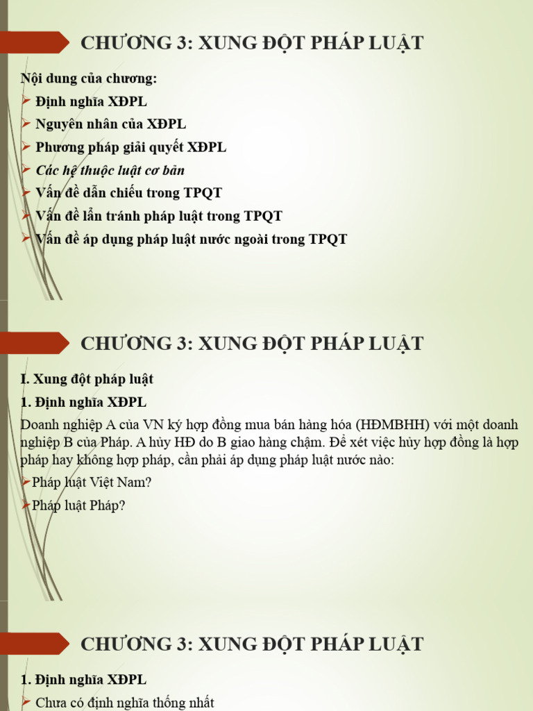 TPQT Chương 3 Xung đột pháp luật | PDF