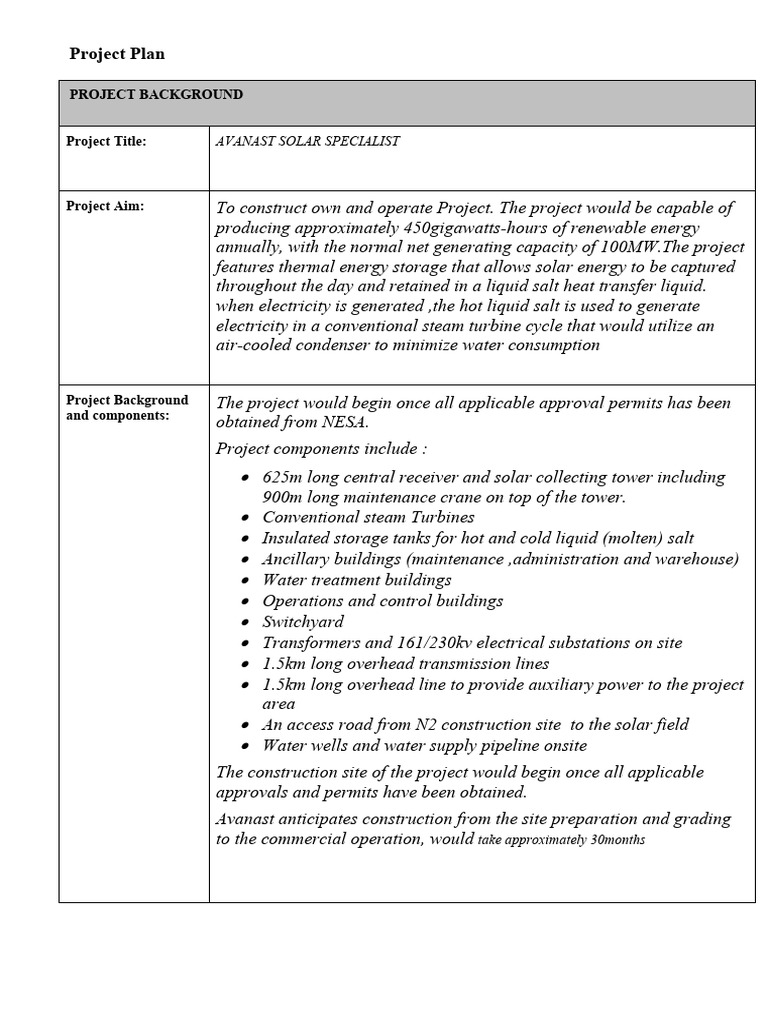 Project Planning | PDF | Solar Energy | Electrical Grid