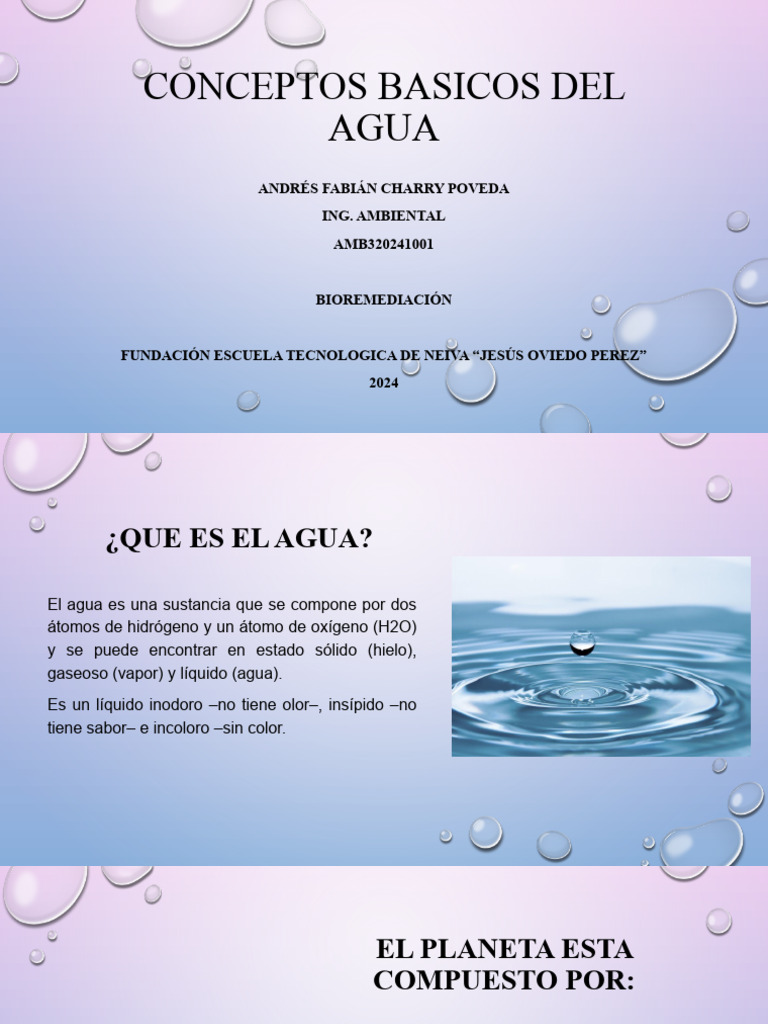 Conceptos Basicos Del Agua | Descargar gratis PDF | Agua | Compuestos ...