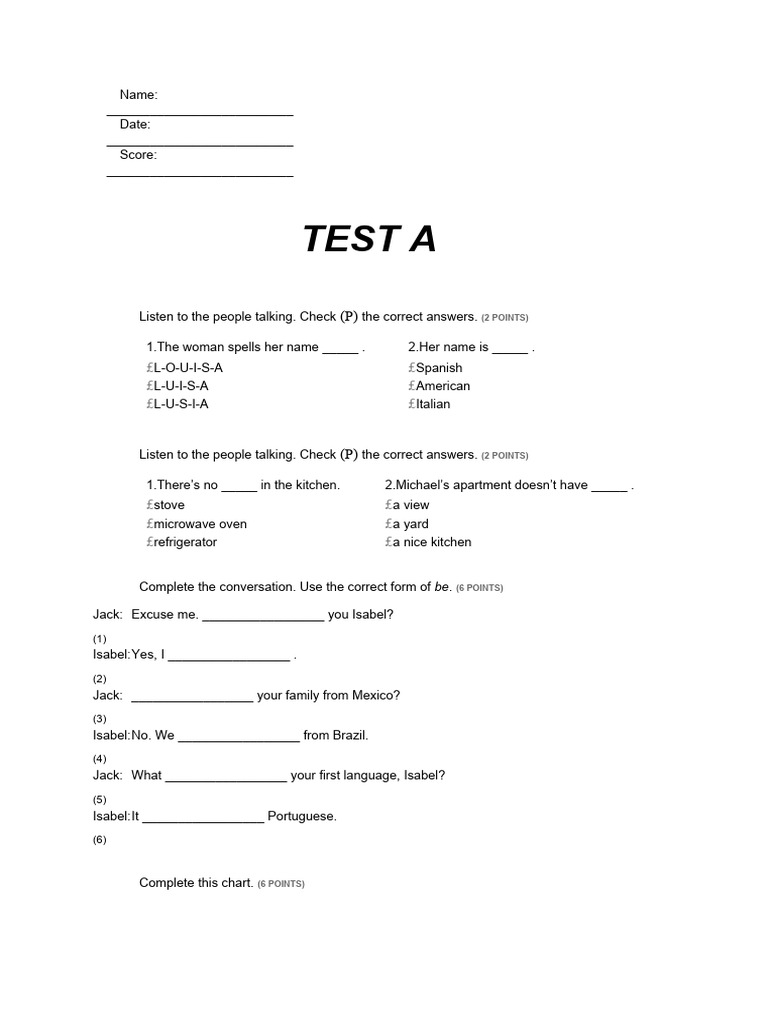 English Test | PDF | Linguistics