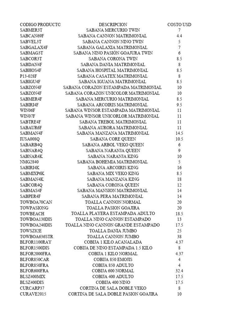 Formato para Inventario | PDF