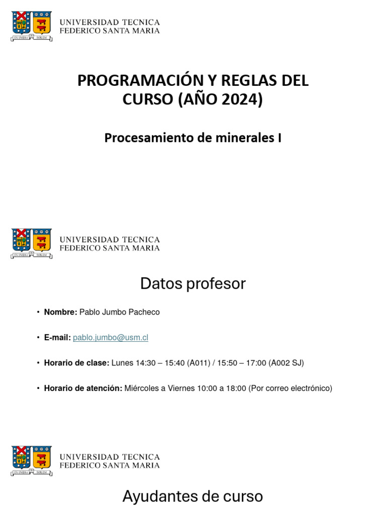 Programación y Reglas Del Curso | PDF