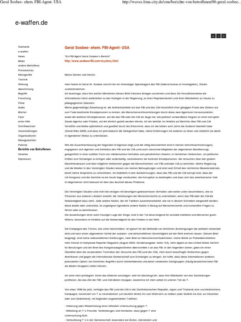 E-Waffen - Geral Sosbee - Electronic Harassment | PDF