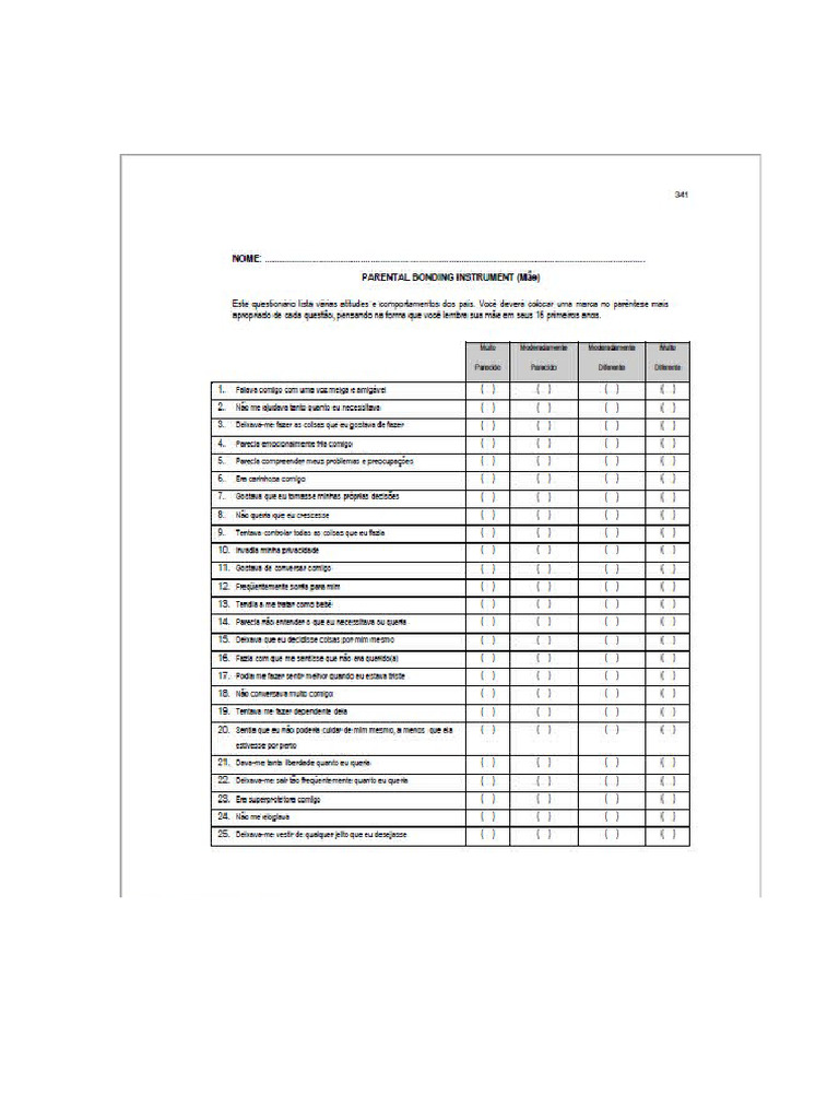 Instrumento Parental Border | PDF