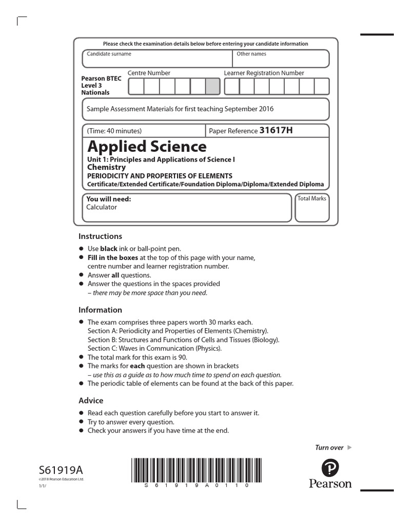 Chemistry Additional Sample Assessment Material Unit 1 | Download Free PDF | Oxide | Atoms