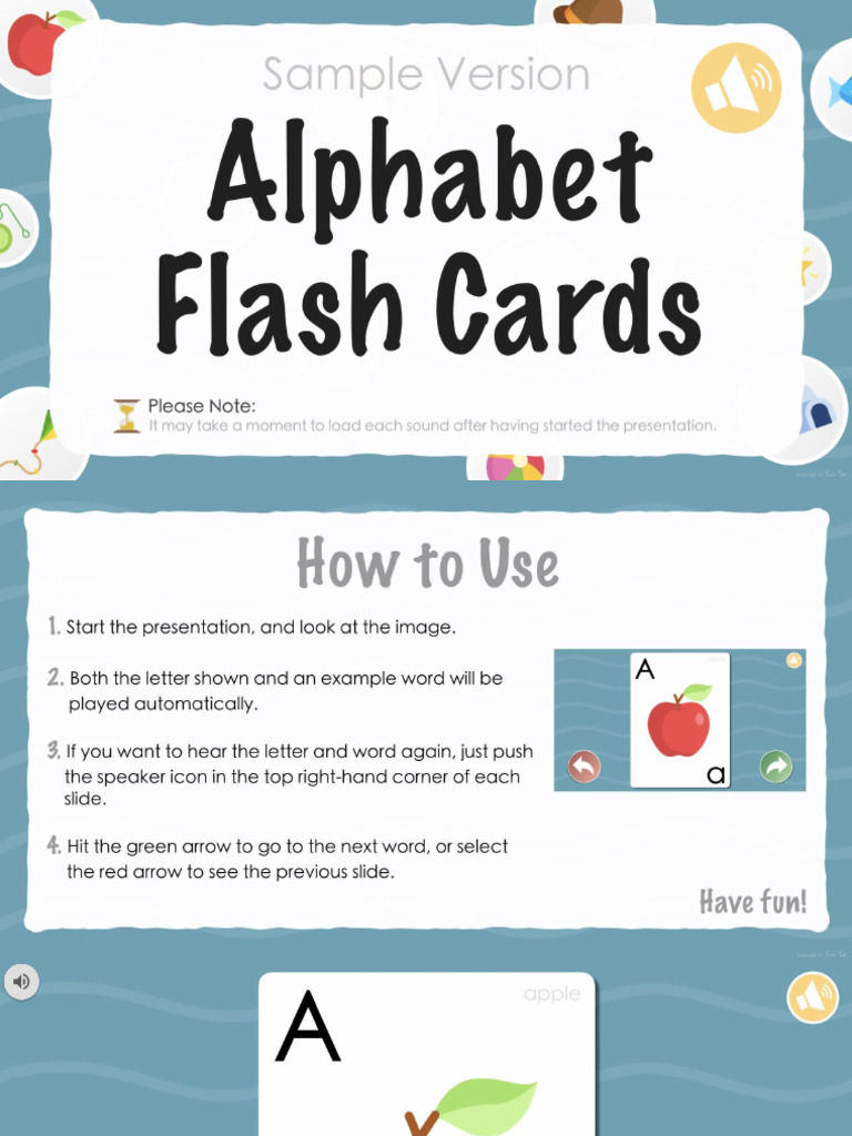 Alphabet Flash Cards - Audio Activity (Sample Version) | PDF