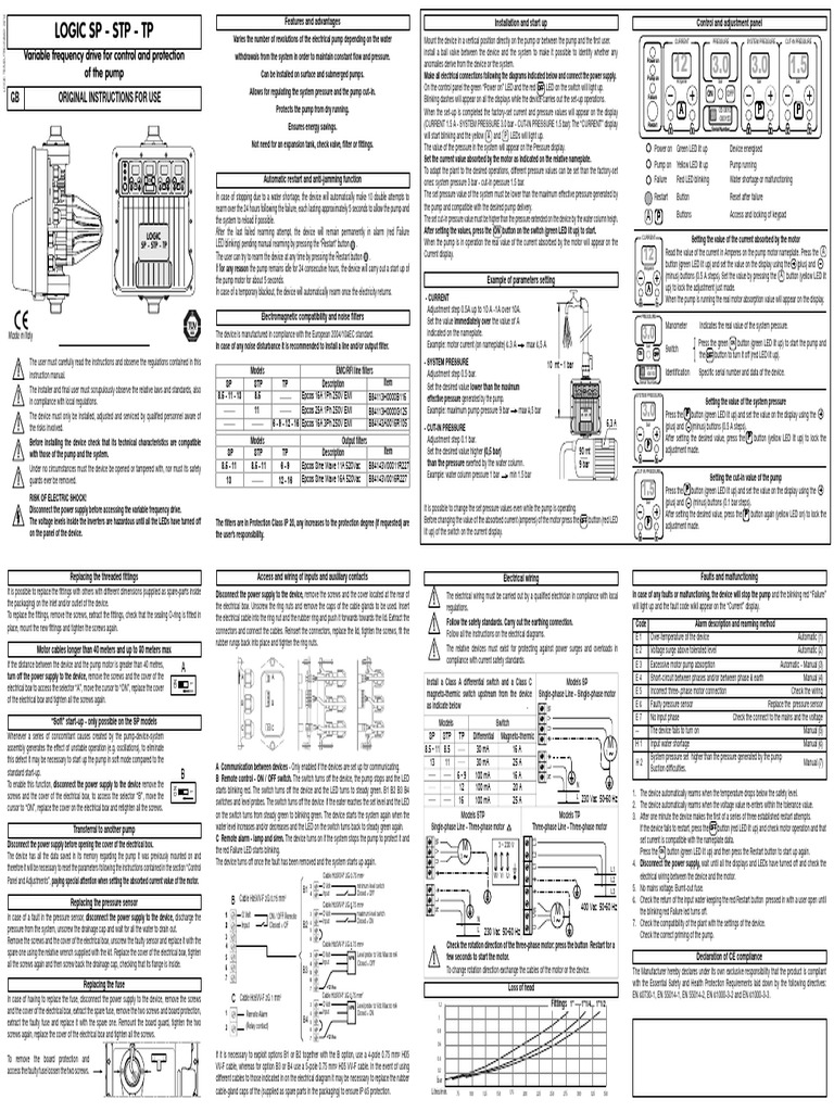 Logic SP/TP Variable Frequency Drive | PDF | Electrical Wiring | Power ...