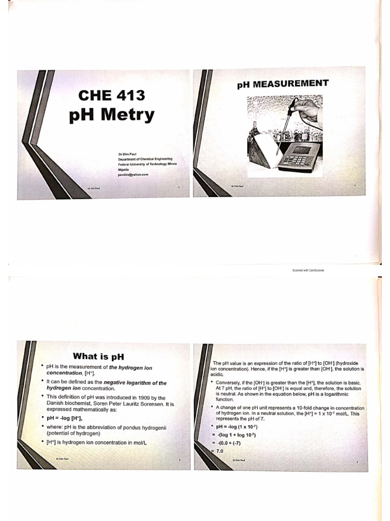 PH Measurement (CHE 413) | PDF