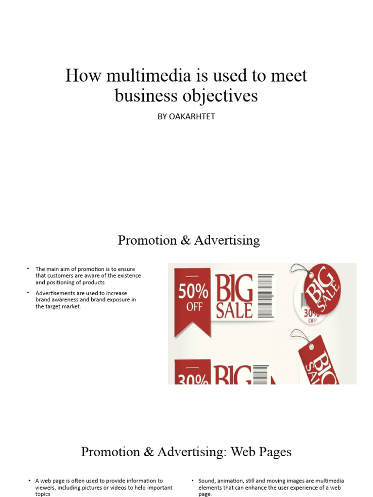 How Multimedia Is Used To Meet Business Objectives (P1) | PDF | Virtual ...