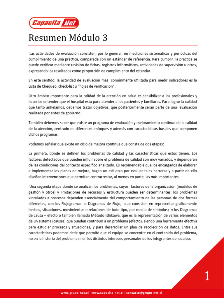 Resumen Gestion de Calidad | Descargar gratis PDF | Evaluación