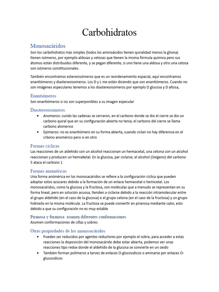 Carbohidratos | PDF | Carbohidratos | Química Orgánica