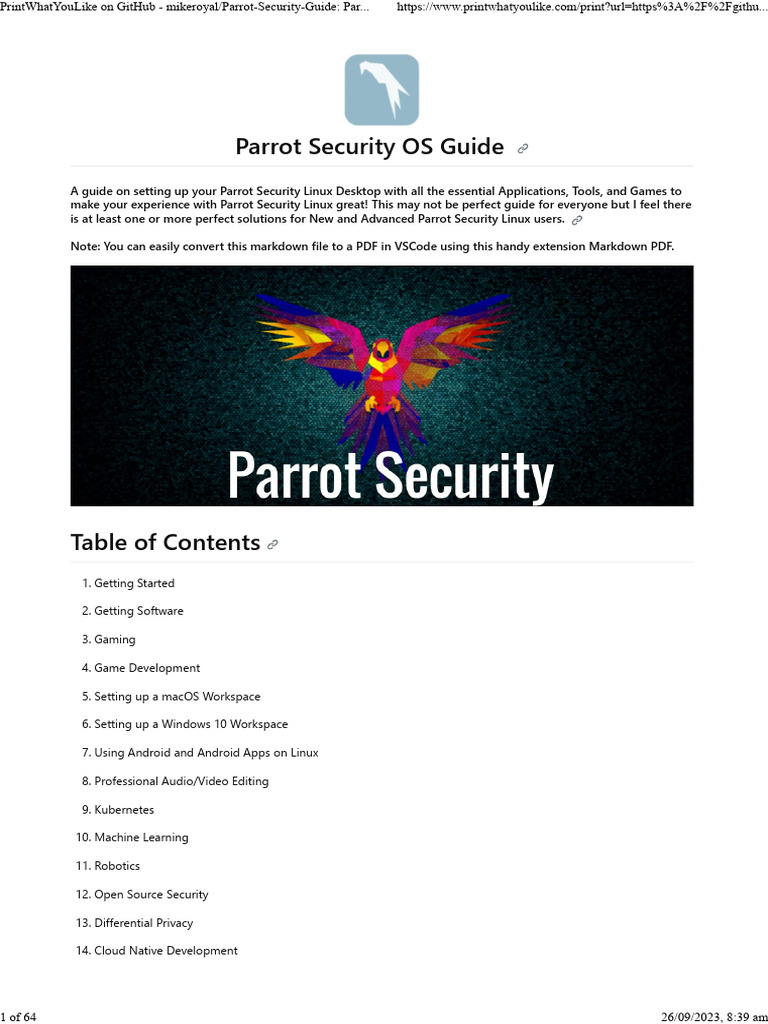 Parrot Os Github | PDF | Android (Operating System) | Htc Vive