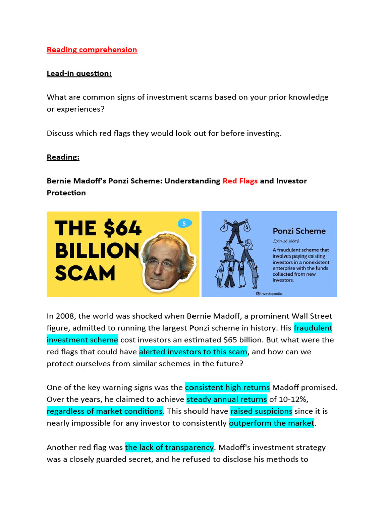 Bernie Madoff's Ponzi Scheme | PDF | Investing | Ponzi Scheme