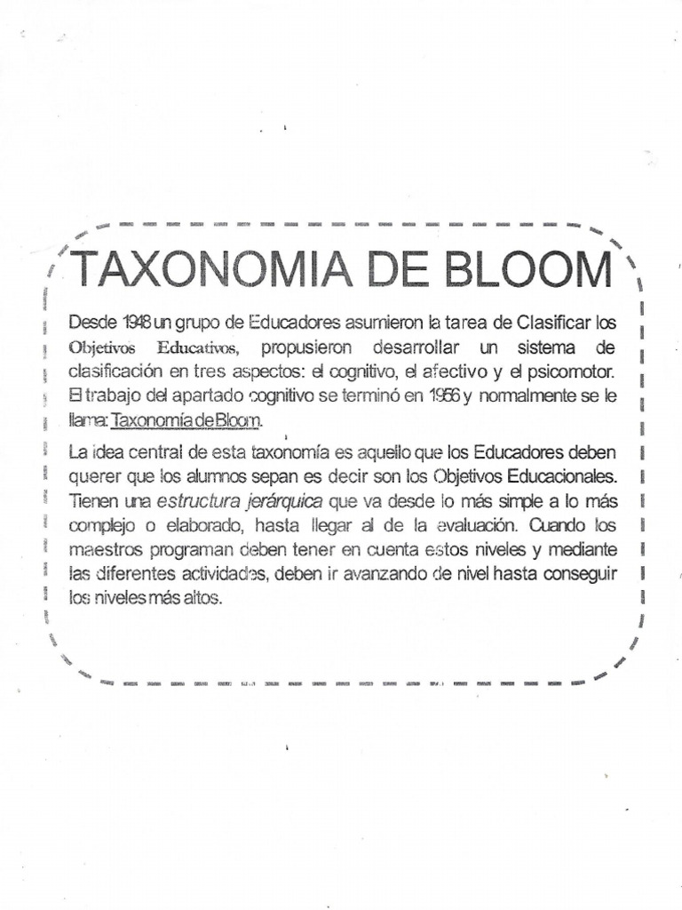 Taxonomía de Bloom | PDF