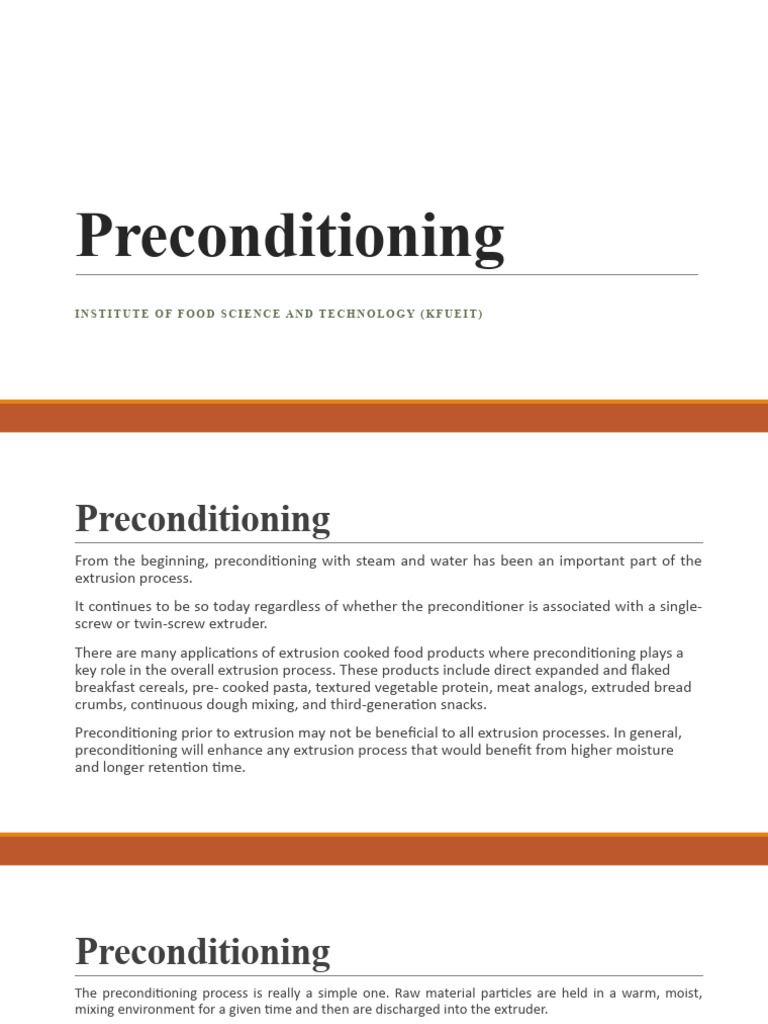 Pre Conditioning | Download Free PDF | Extrusion | Physical Sciences