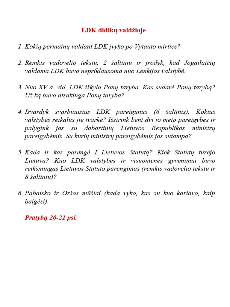 8 Kl. LDK Didiku Valdzioje (N.D.) 2020-2021 | PDF