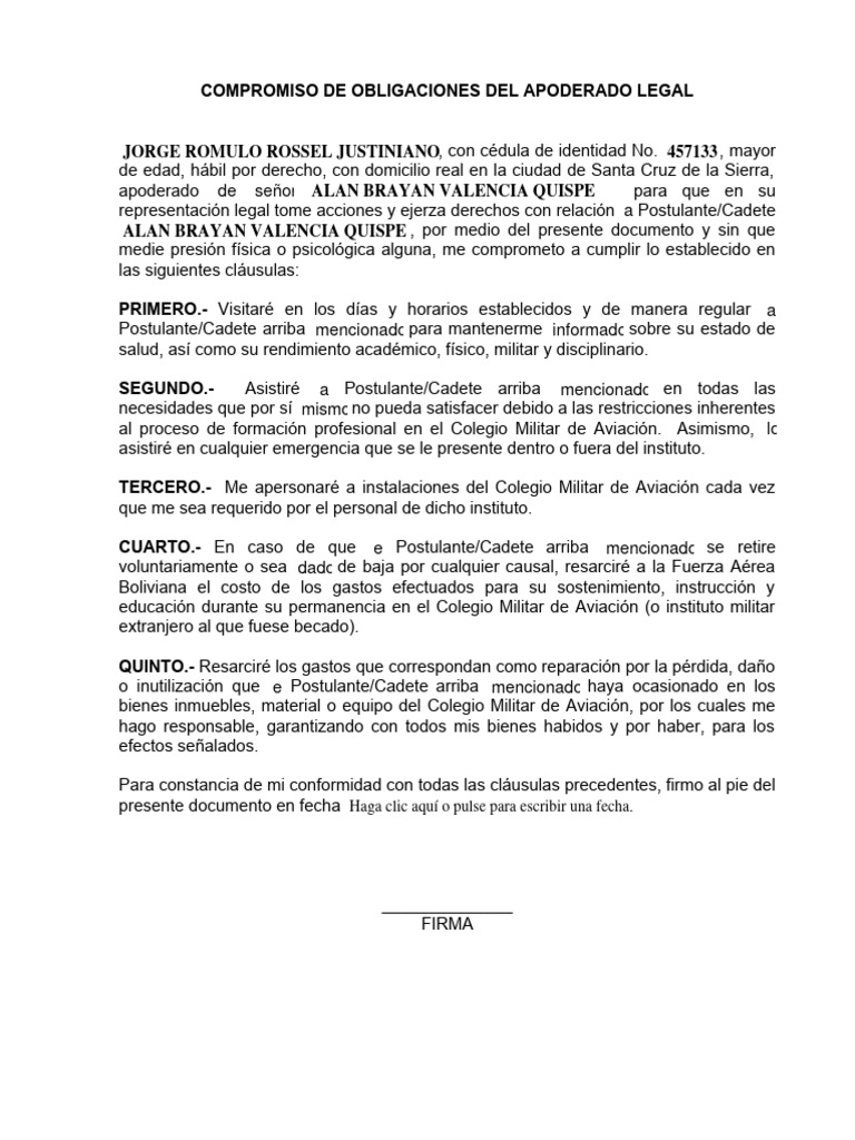 Form CMA-026 - Compromiso Apoderados 2024 | PDF
